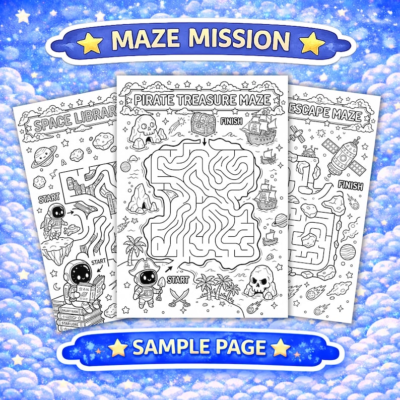Astro Bot Puzzle Book for Kids, Space Activity Book, Printable Kids ...