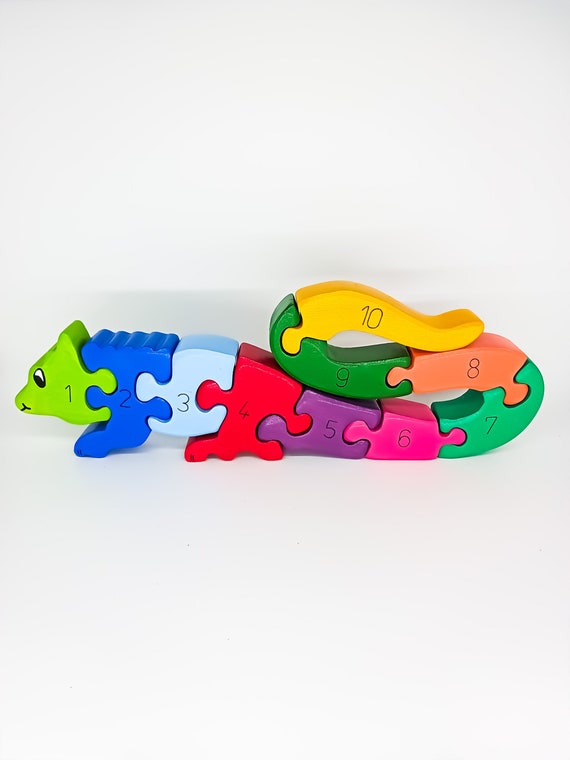 Numbers Lizard Montessori Educational Wooden Toy Puzzle | Etsy