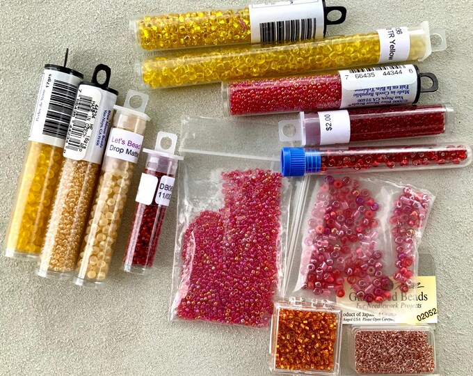 Seed Bead Lot Assorted Small Sizes Czech Glass Japanese Glass Bead ...