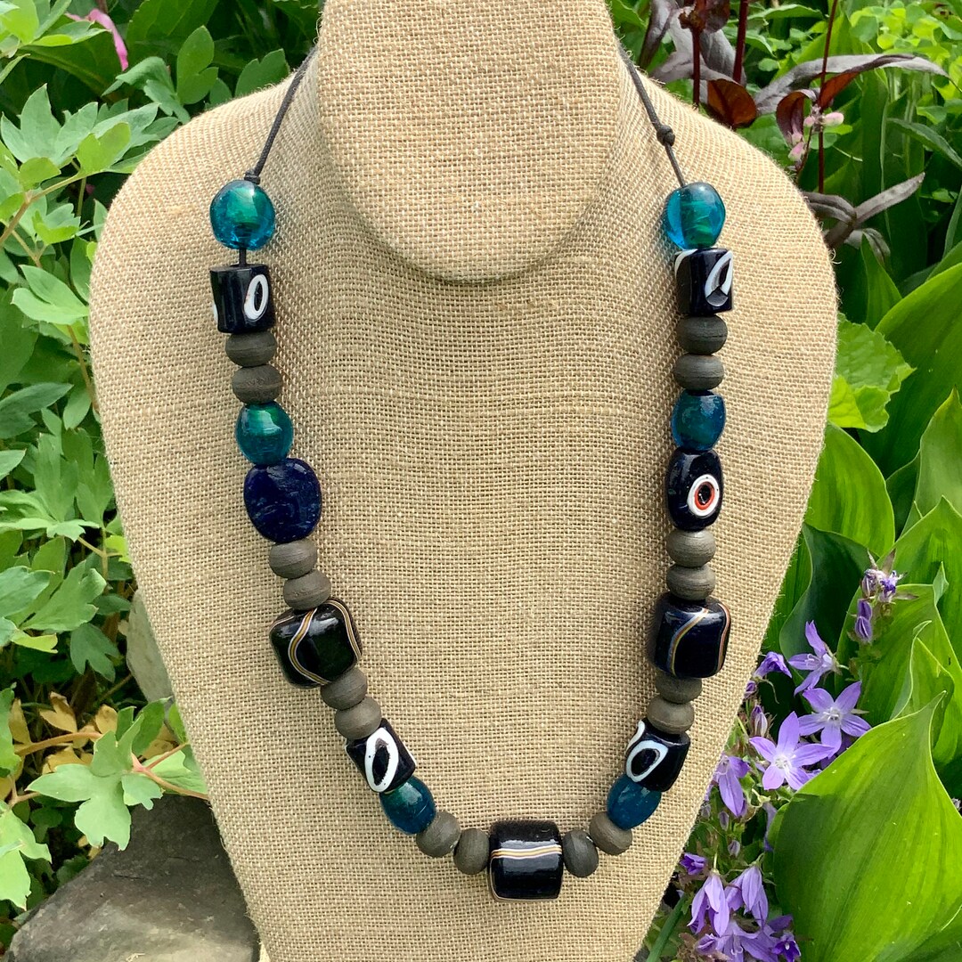Vintage Trade Beads Bohemian Glass Hippie Love Beads Vintage Clay Beads ...