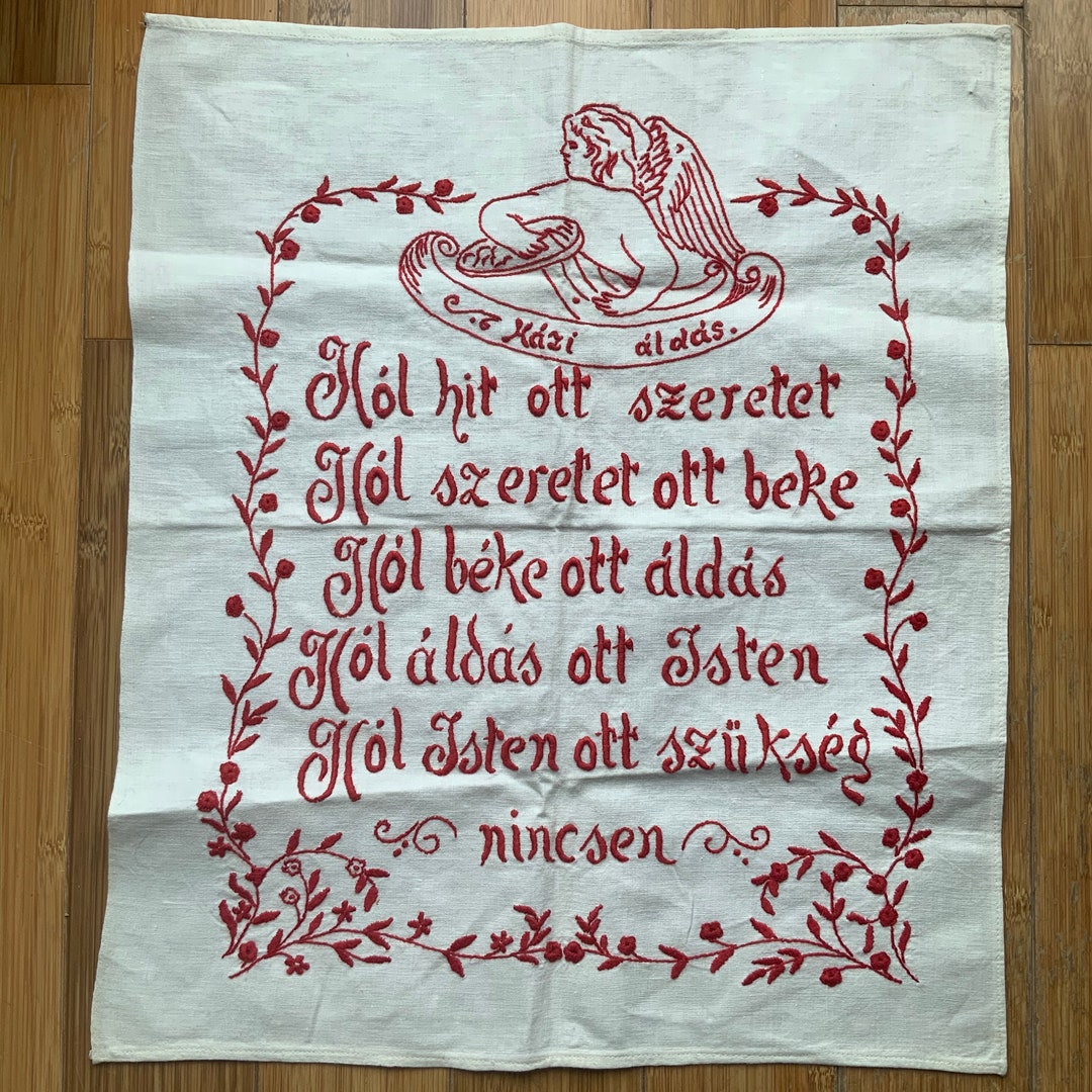 Antique Ethnic Embroidery German House Blessing Kitchen - Etsy