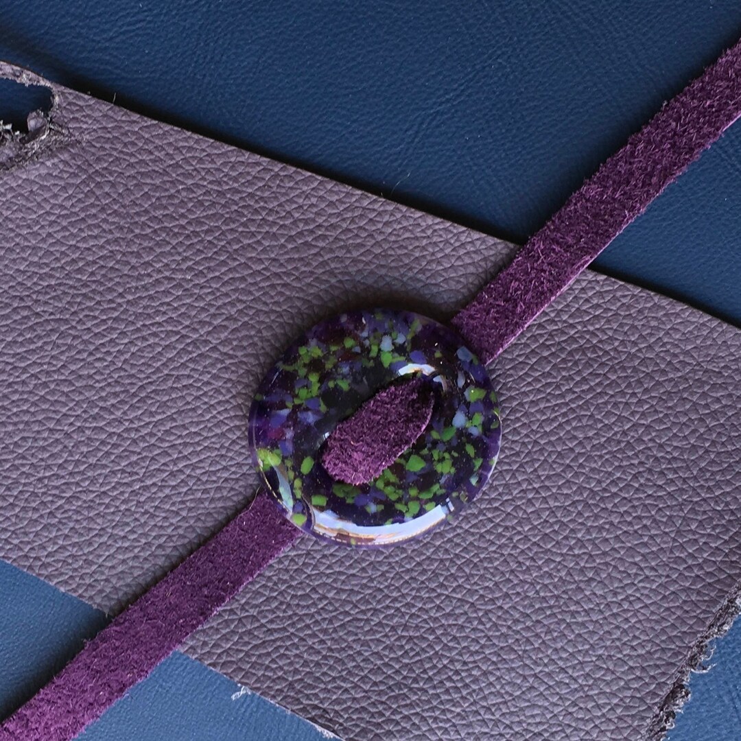 Handmade Glass Buttons Unique Chunky Statement Button Violet Green Blue ...