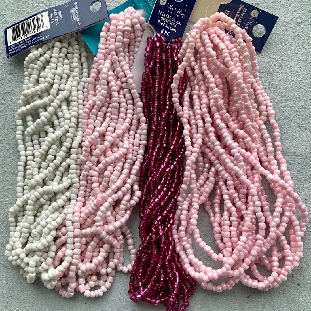 Seed Bead Lot 6/0 Pink Glass Red Glass Bead Bargain Destash Sale Price ...