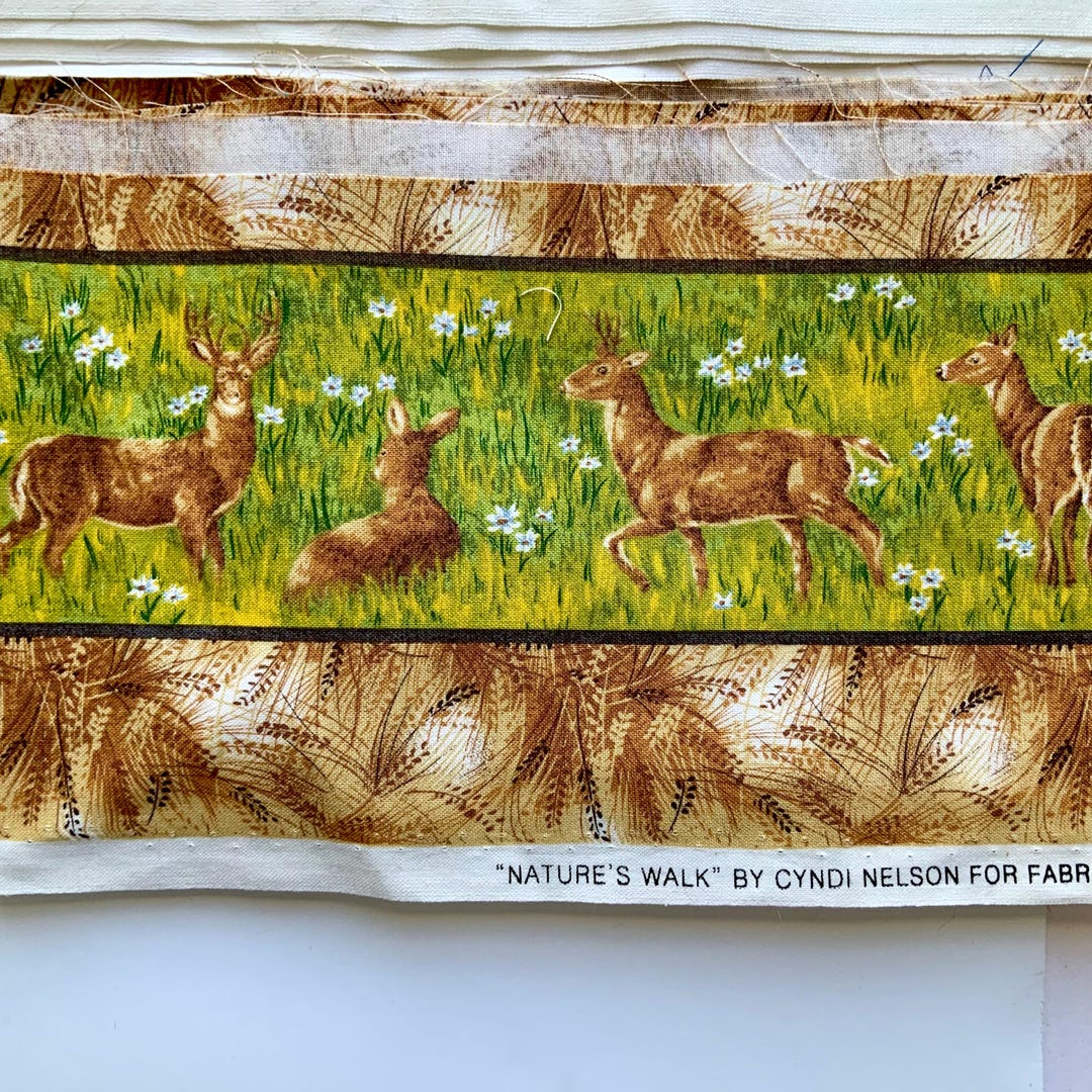 Whitetail Deer Fabric Pieces Quilt Border Strips 17 Yards Preowned ...
