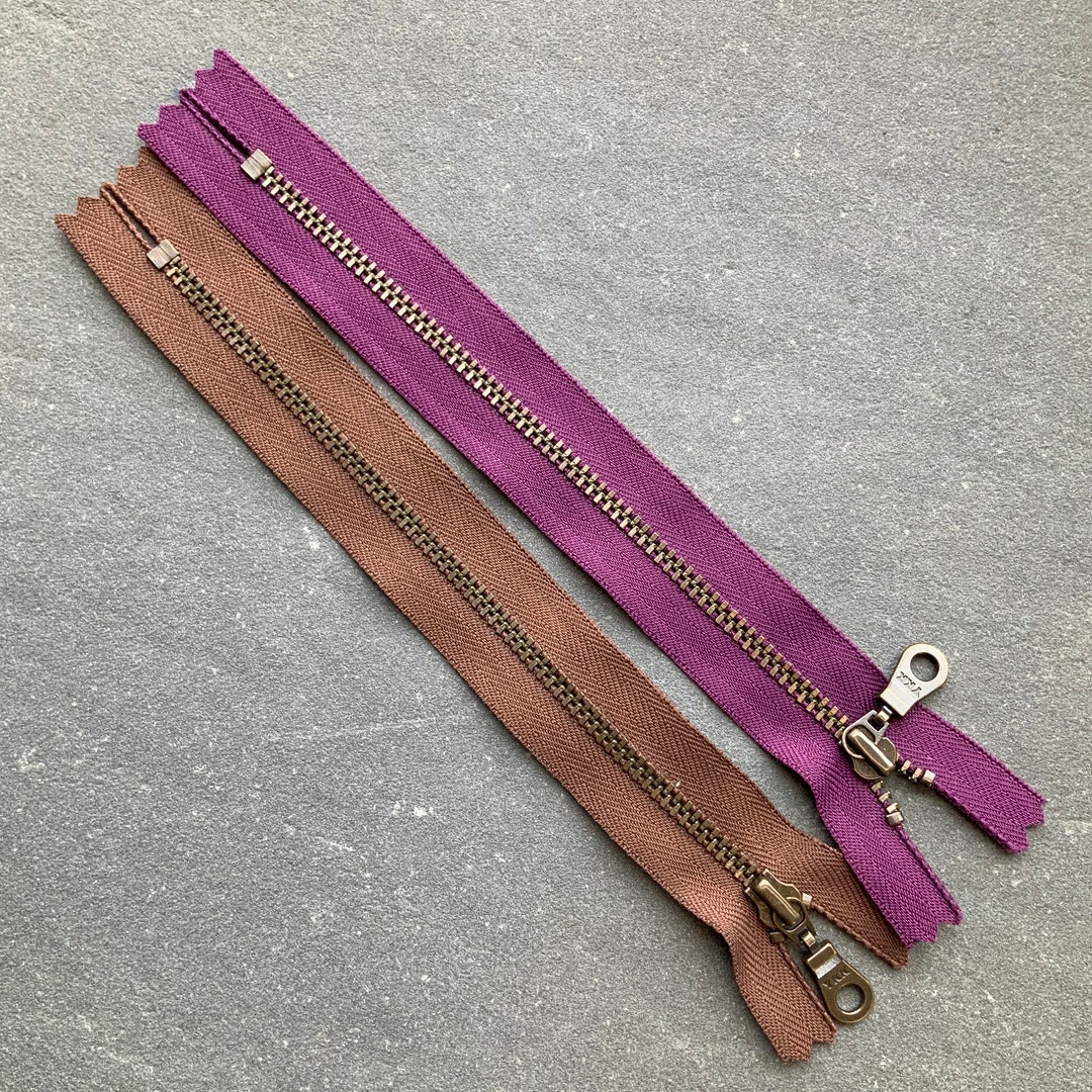 YKK Metal Zippers Antique Brass 4.5 Chain Long Pull Leatherwork Bags ...