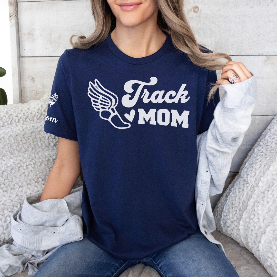 Custom Track Mom T-shirt, Personalized Gift for Track Mom, Sporty Mom ...