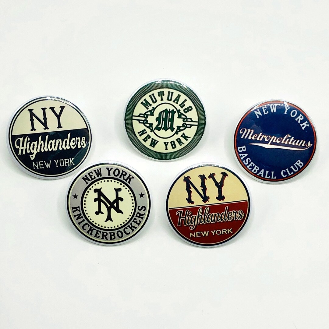 5-pack of Vintage New York Baseball Team Logo 2 1/4 Inch in Diameter ...