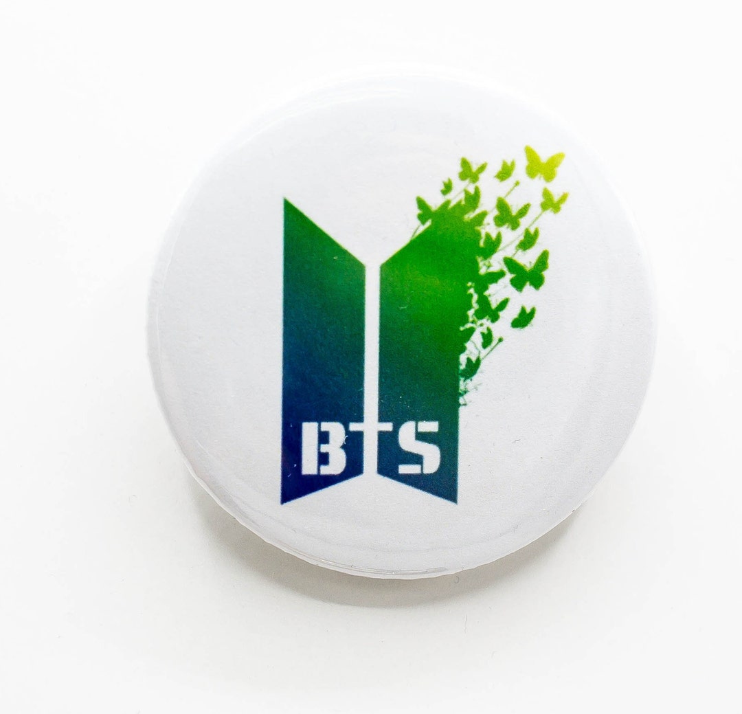 BTS Green Butterflies Logo 2 1/4 Inch Button/pin - Etsy