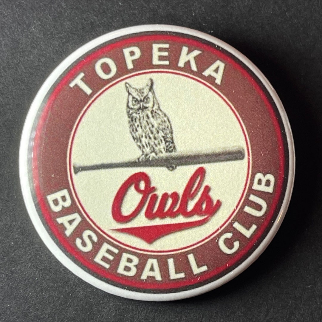 Topeka Owls Classic Baseball Minor League Logo 2 1/4 Inch Button/pin or ...