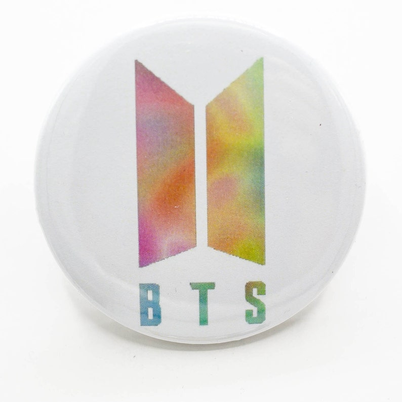 BTS K-Pop Superstars round multicolor logo 2 1/4 inch | Etsy