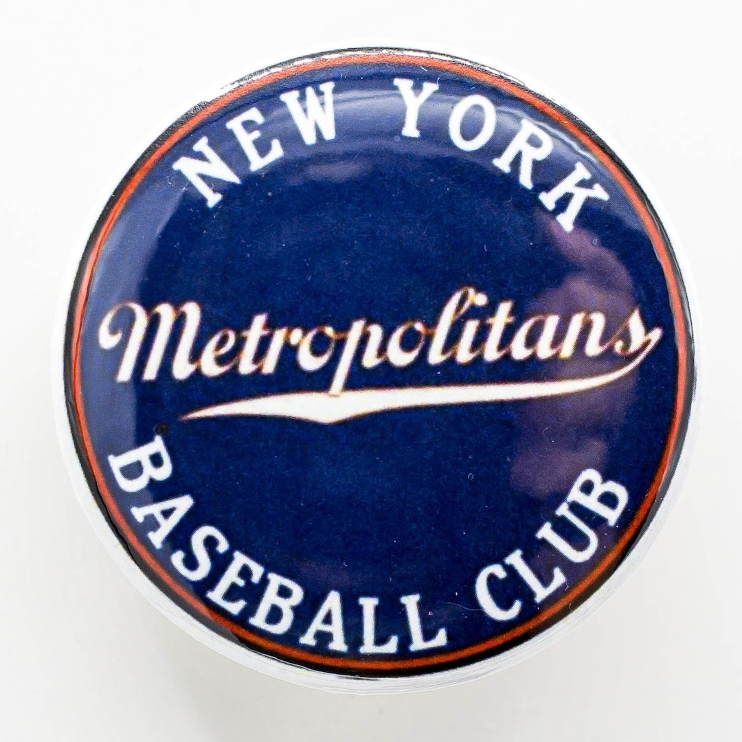 New York Metropolitans Vintage Baseball Team Logo 2 1/4 Inch in ...