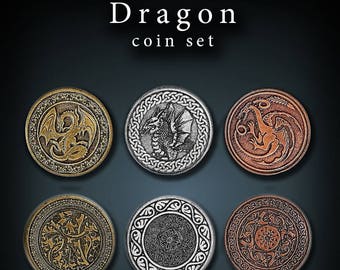 Dragon Coin Set: Legendary Metal Coins. Premium Metal Coins 34.7mm ...