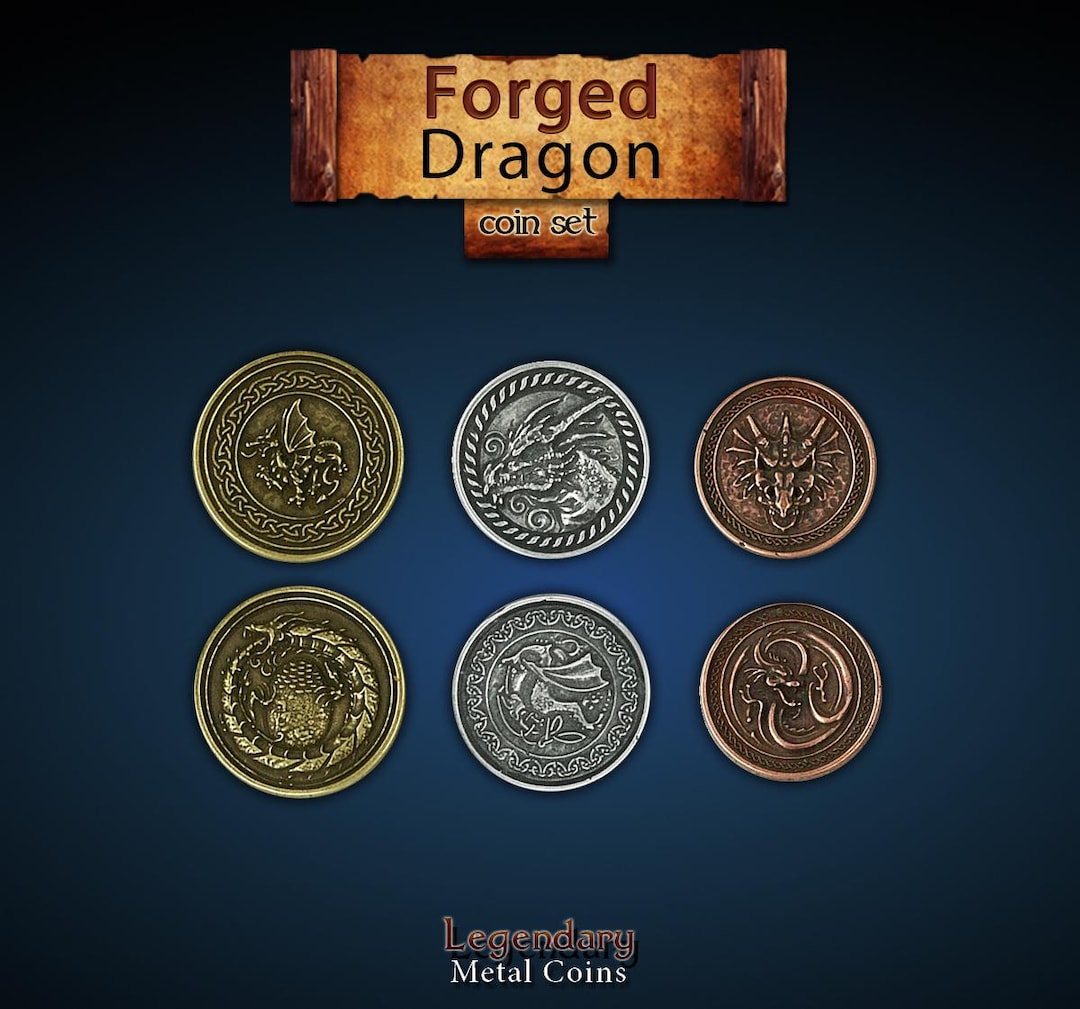 Forged Dragon Coin Set: Legendary Metal Coins. Premium Metal Coins ...