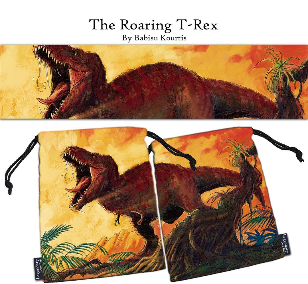 The Roaring T-rex - Legendary Dice Bag - Etsy