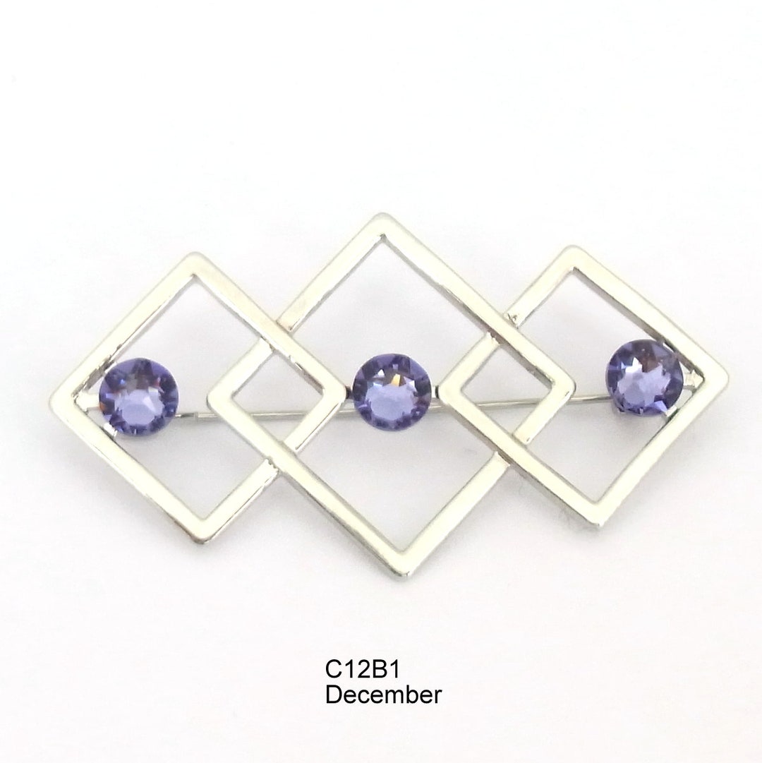 Birthstone Crystal Brooch - Etsy UK