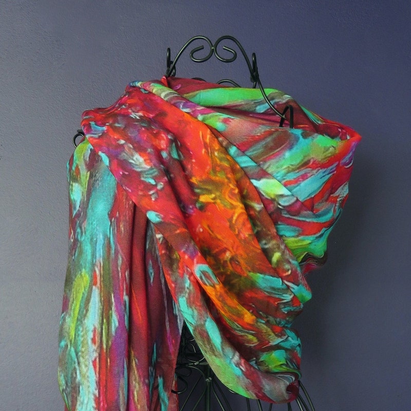 Abstract Silk Scarf - Etsy