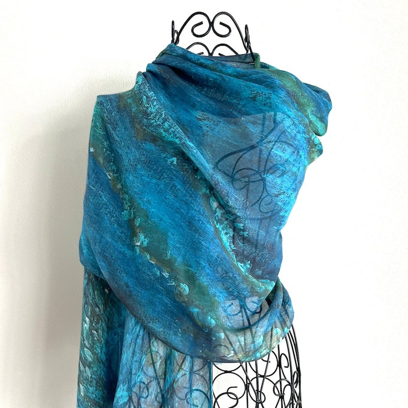 Scarf Ocean Print - Etsy