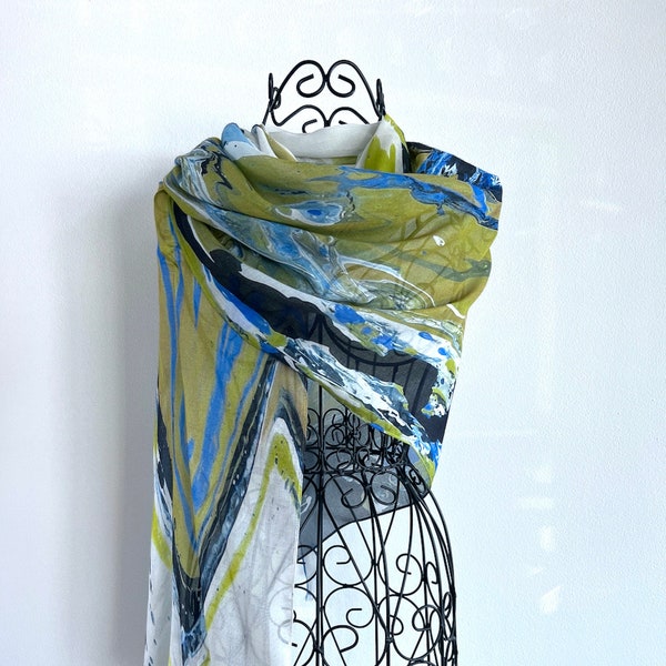 Green Blue Scarf - Etsy