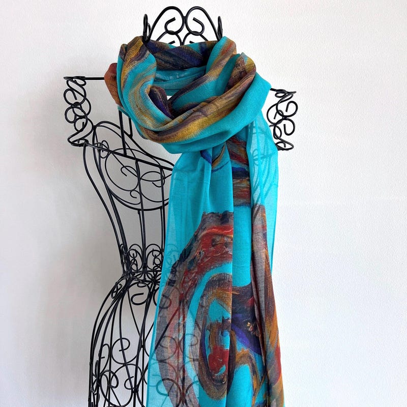 Turquoise Scarves - Etsy