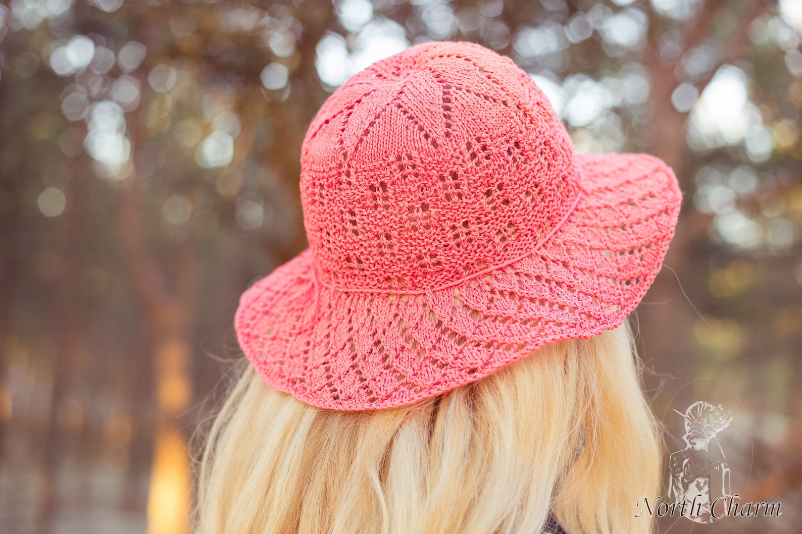 KNITTING PATTERN: Pink Knitted Cottonwool Summer Hat / Knitted Sun Hat ...