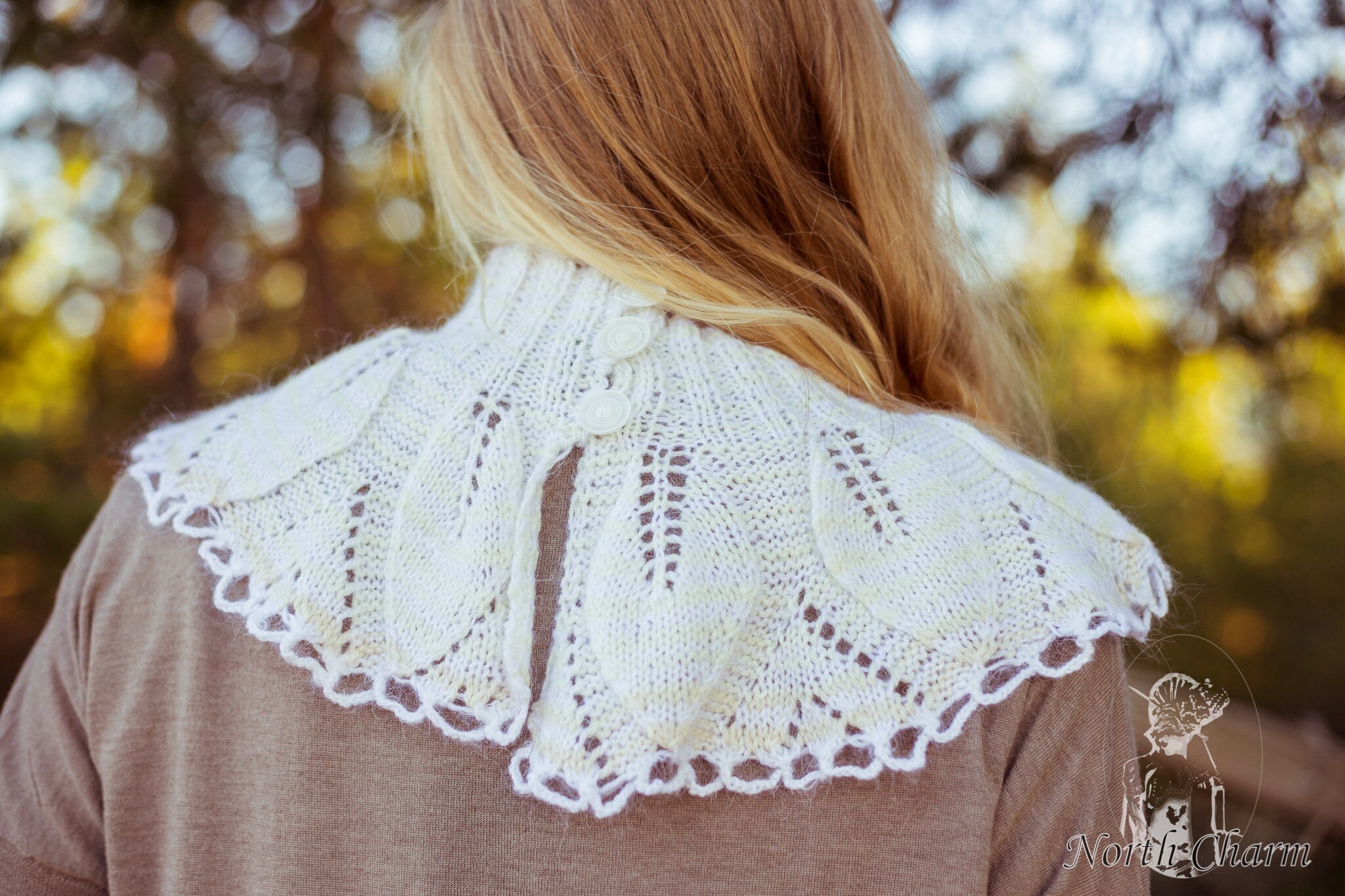 KNITTING PATTERN: White Knitted Woollen Collar / Knitted Scarf / Winter ...