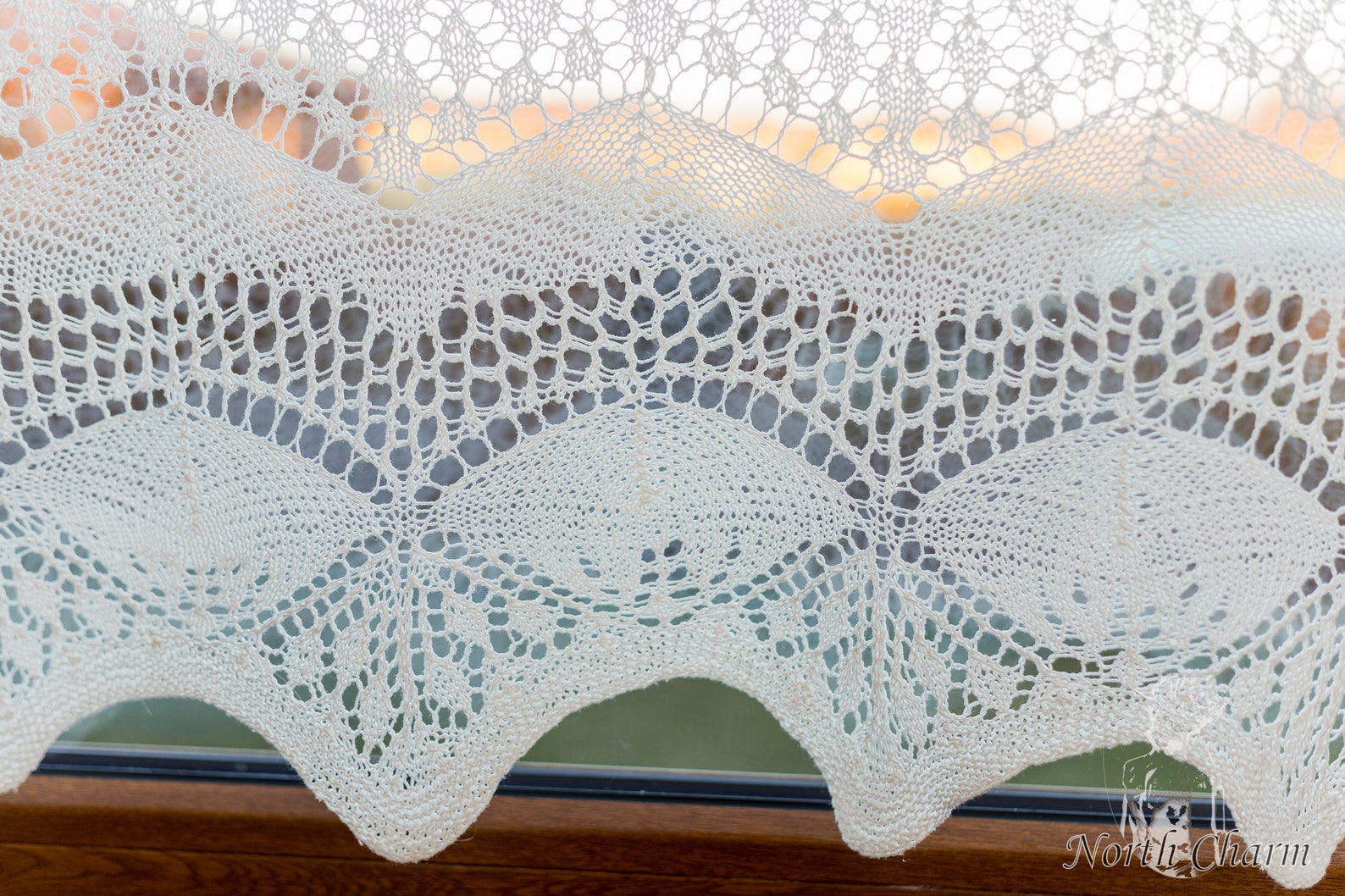 NEW // KNITTING PATTERN: White Lace Curtain / Knitted Curtain / Lace ...