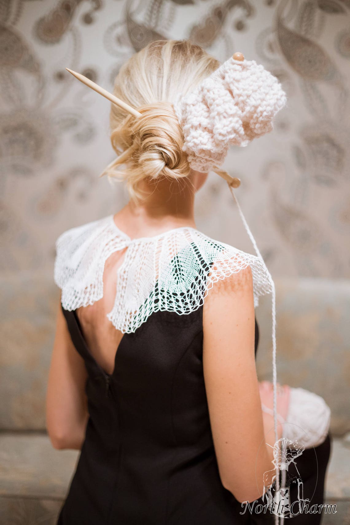 KNITTING PATTERN: White Knitted Lace Collar / Knitted Lace Collar ...