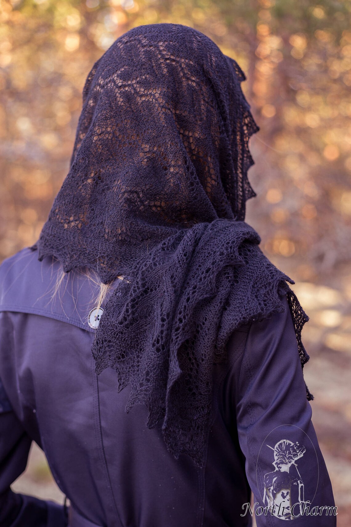 SPECIAL // KNITTING PATTERN: Black Knitted Lace Shawl / Knitted Lace ...