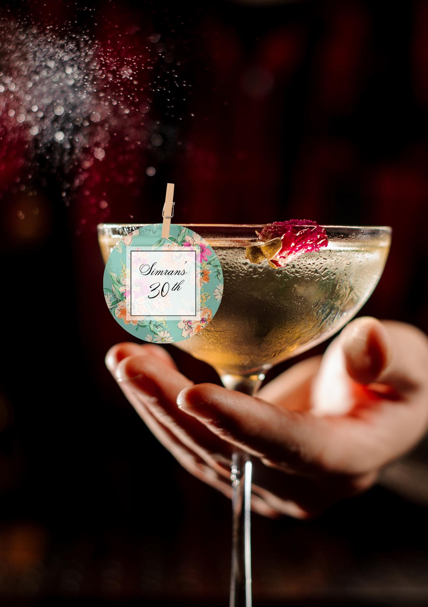 Personalised Edible Drink Toppers | Custom Cocktail Garnish | Wedding ...