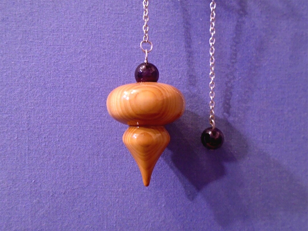 Handmade Wooden Dowsing Pendulum With Amethyst *saturn* Use For ...