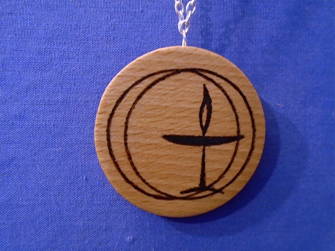 Handmade Wooden Pendant With *the Chalice UU Symbol* Unitarianism ...
