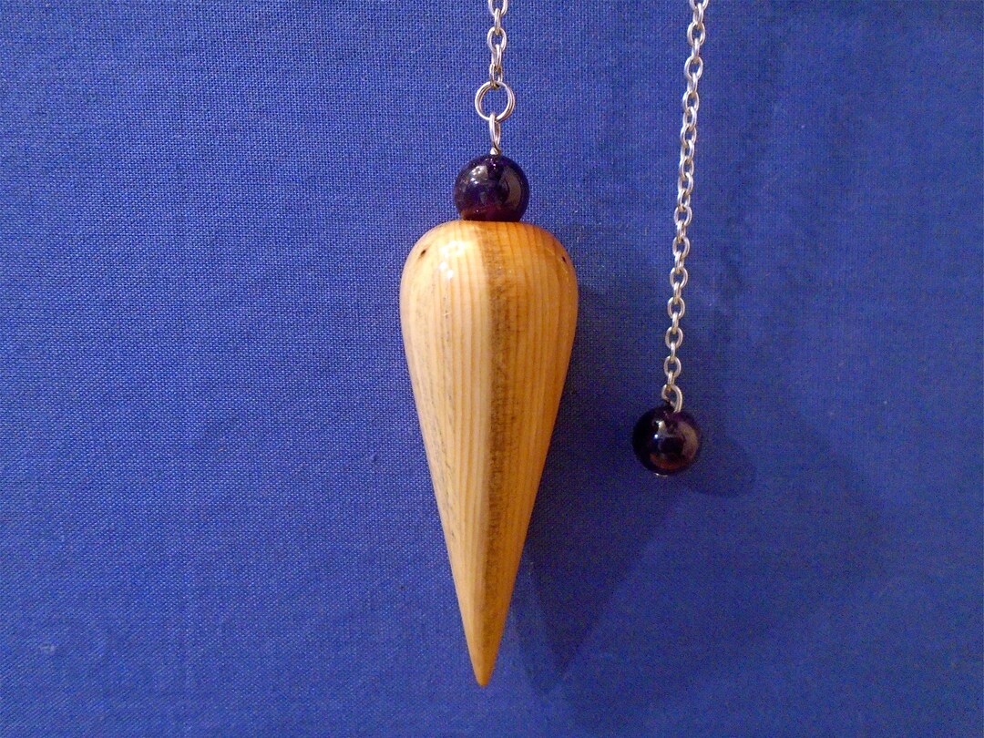 Handmade Wooden Dowsing Pendulum With Amethyst *traditional* Use For ...