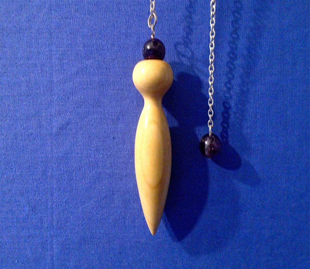 Handmade Wooden Dowsing Pendulum With Amethyst *earth Mother* Use For ...