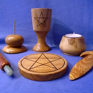 Wiccan Small Altar Set/travelling Set. All Handmade in Various Woods ...