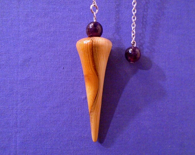 Handmade Wooden Dowsing Pendulum With Amethyst *uranus* Use For ...