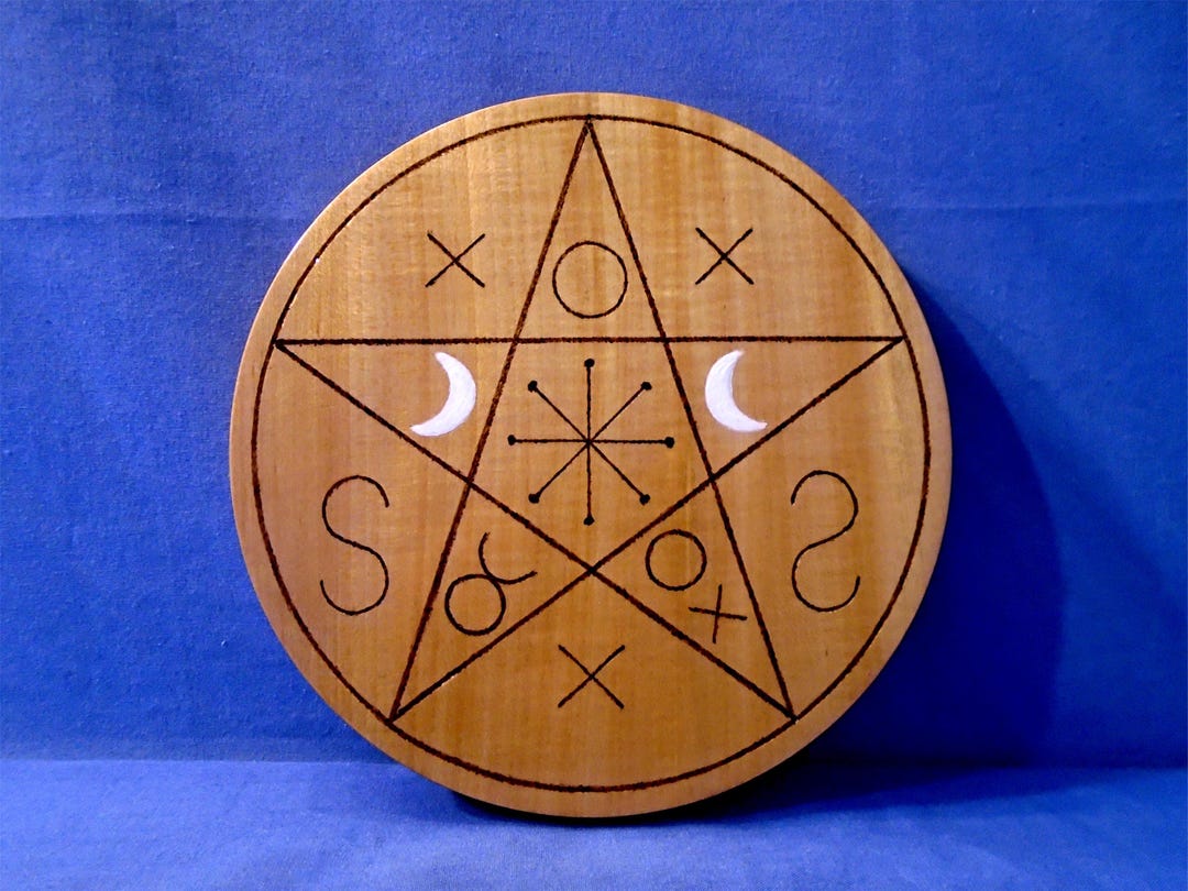 Handmade Wooden *gardnerian* *pentacle/wall Plaque* Use: on Your Pagan ...