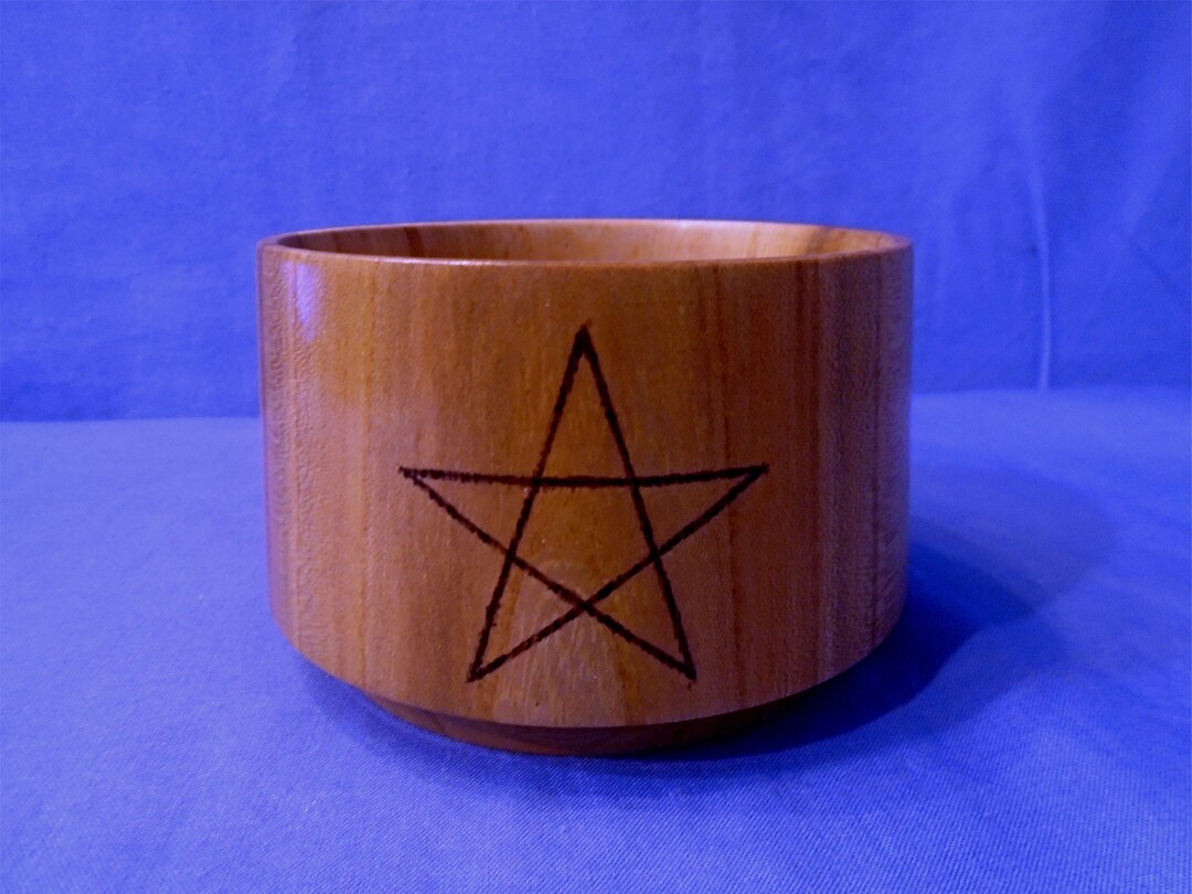 Handmade Small Wooden Bowl With a *pentagram* Pagan, Wiccan, Druid, New ...