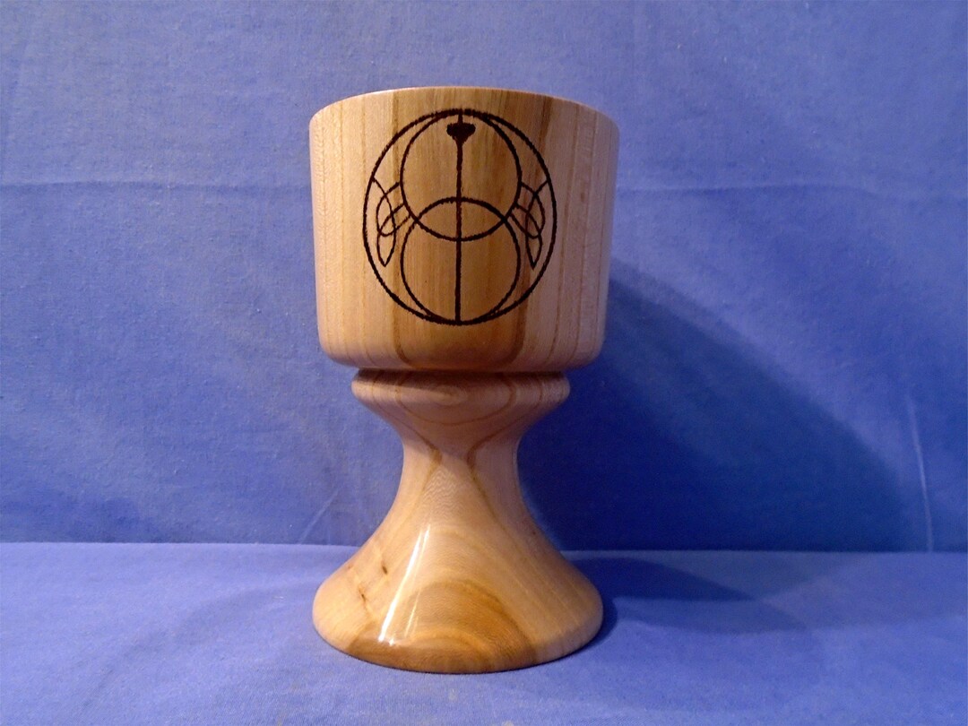 Handmade Wooden Chalice With the *vesica Piscis* Can Be Used for Any ...
