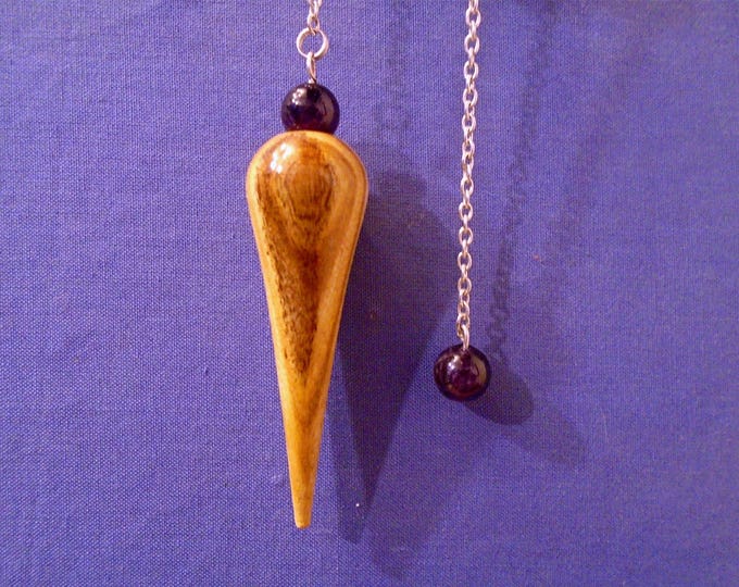 Handmade Wooden Dowsing Pendulum *traditional* With Amethyst. Use For ...