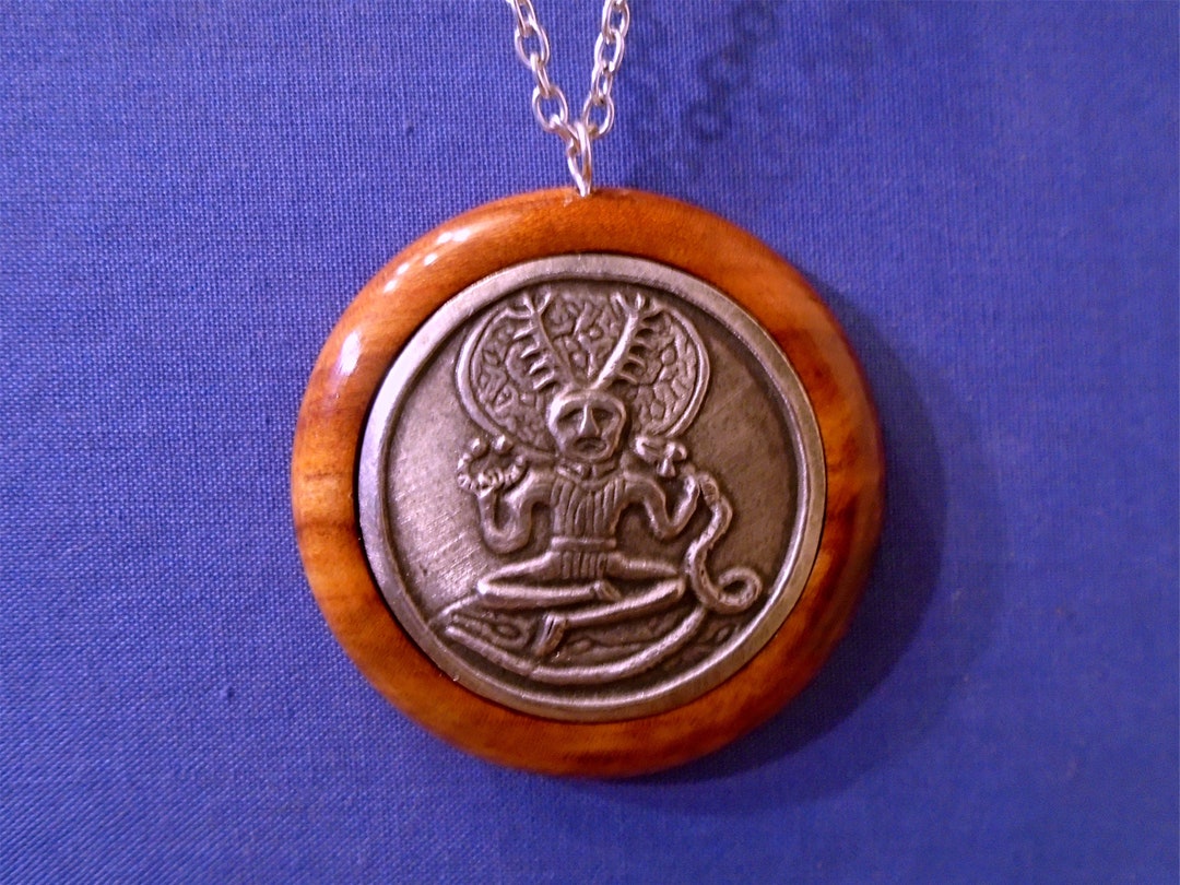 Handmade Wood & Pewter Pendant cernunnos Comes on an 18 Chain. Makes a ...