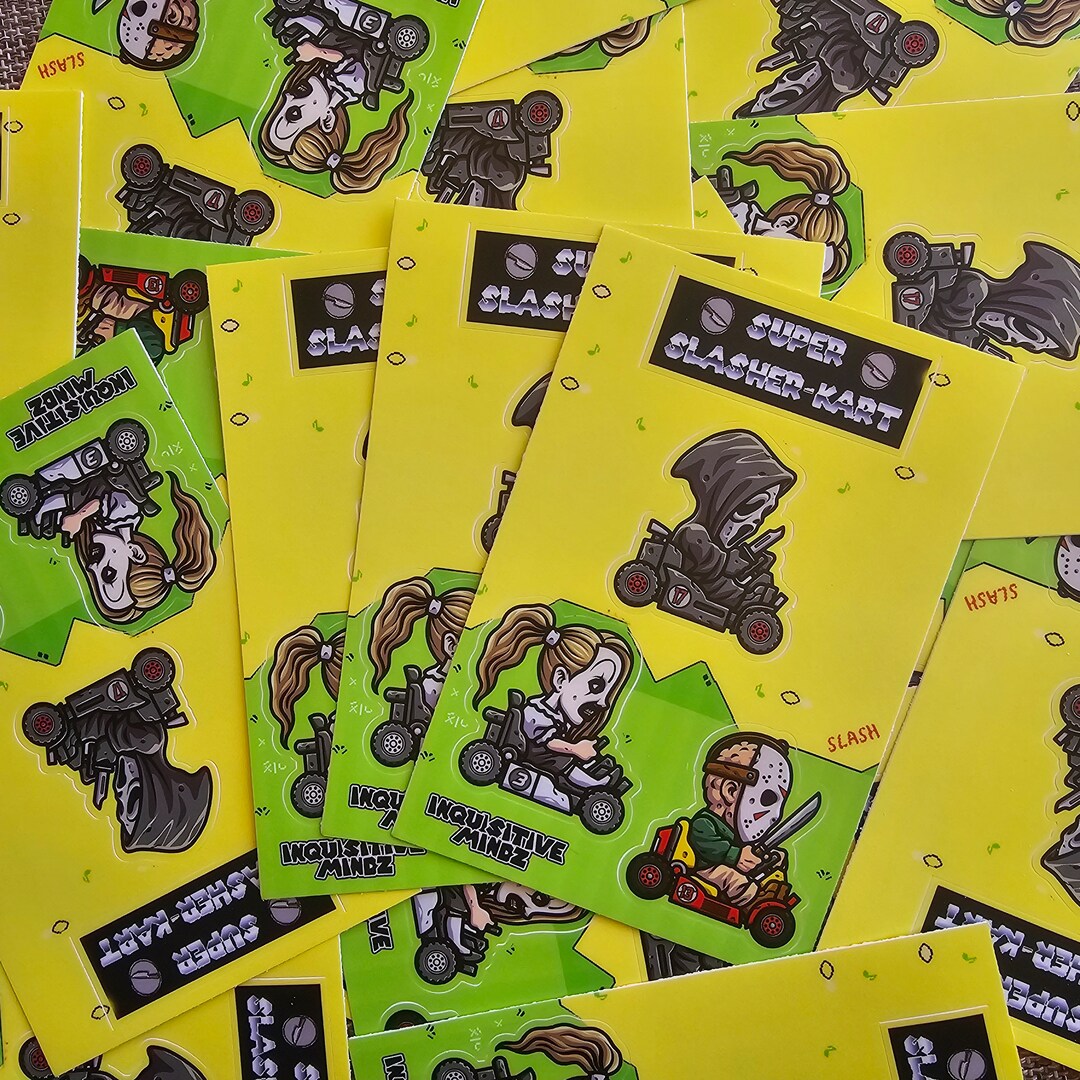 Super Slasher-kart Sticker Sheet horror Stickers - Etsy