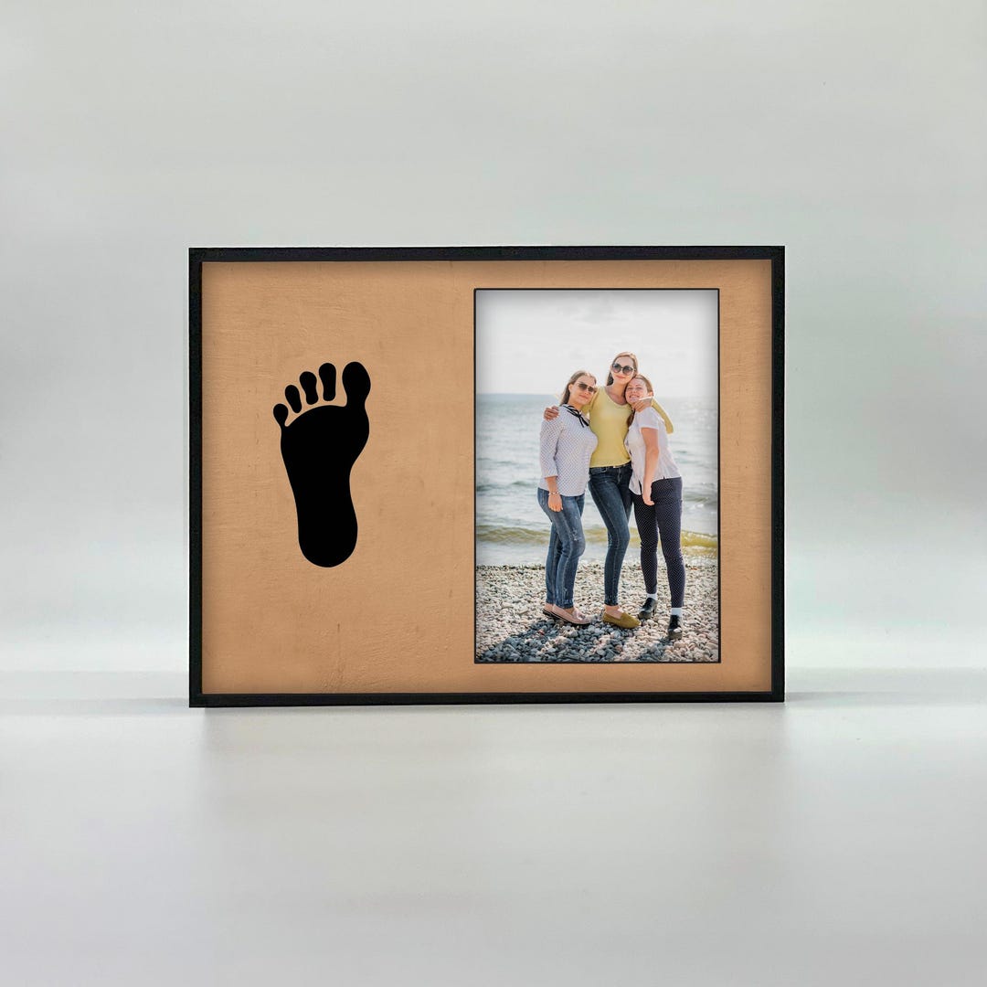 Custom Family Footprint Picture Frame Personalized Keepsake Gift for ...