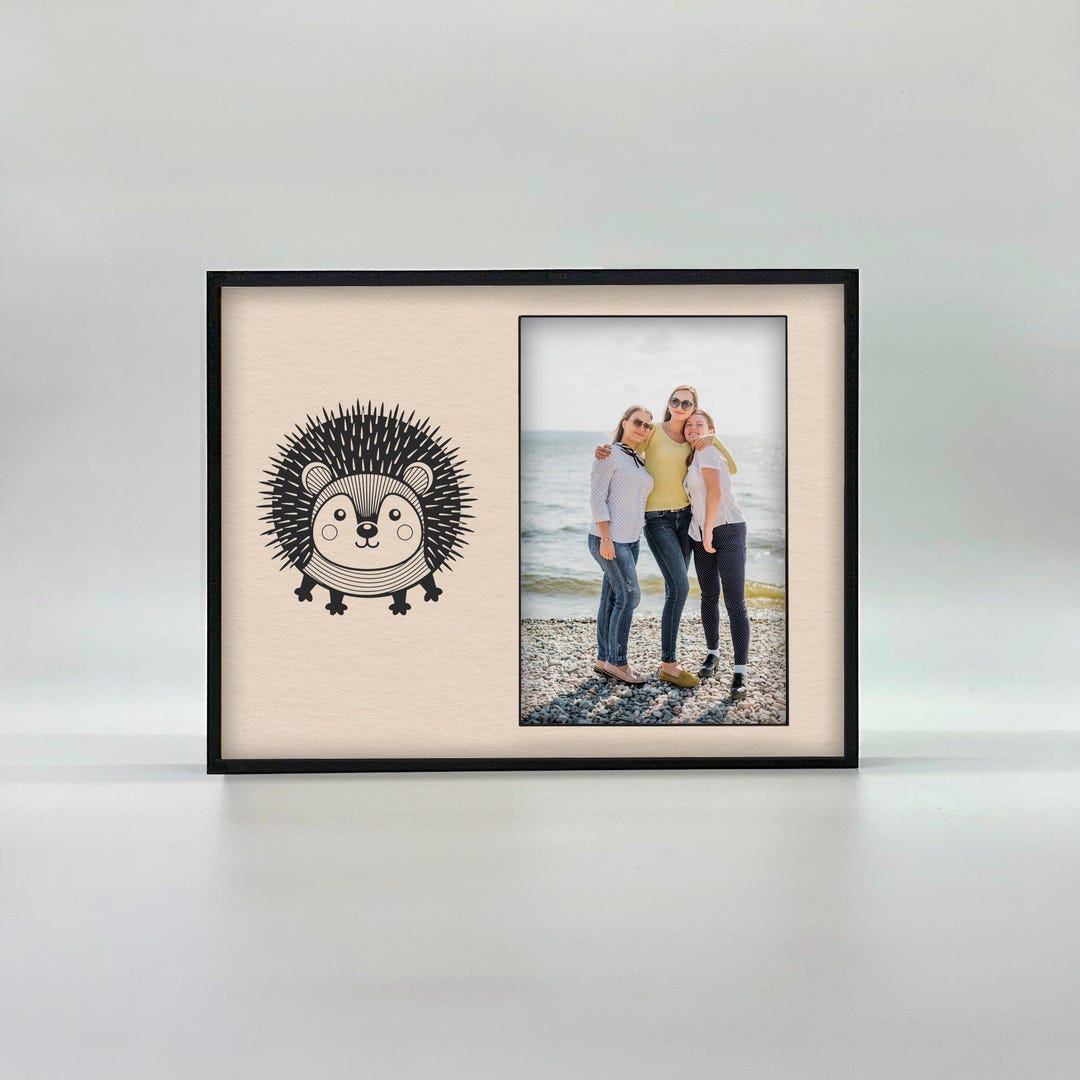 Cute Hedgehog & Custom Family Photo 4x6 Picture Frame Decor 396 - Etsy