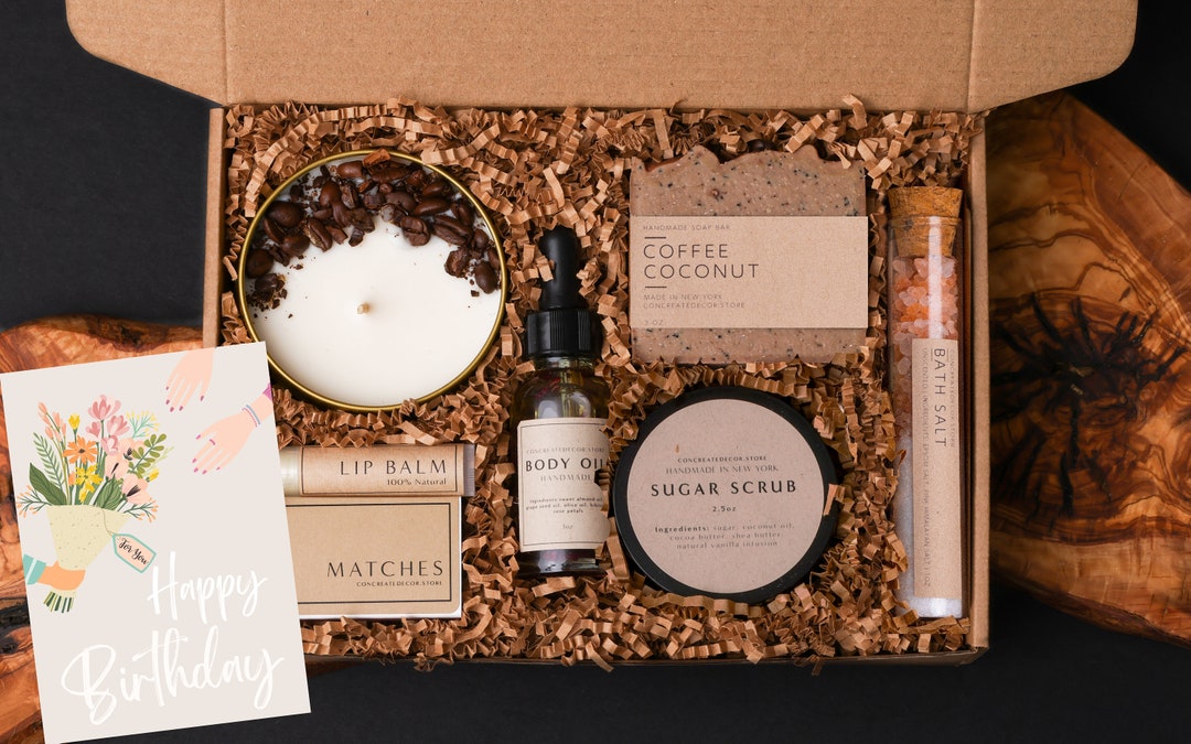 Happy Birthday Spa Gift Set: Coffee Coconut Candle, Soap & More - Etsy