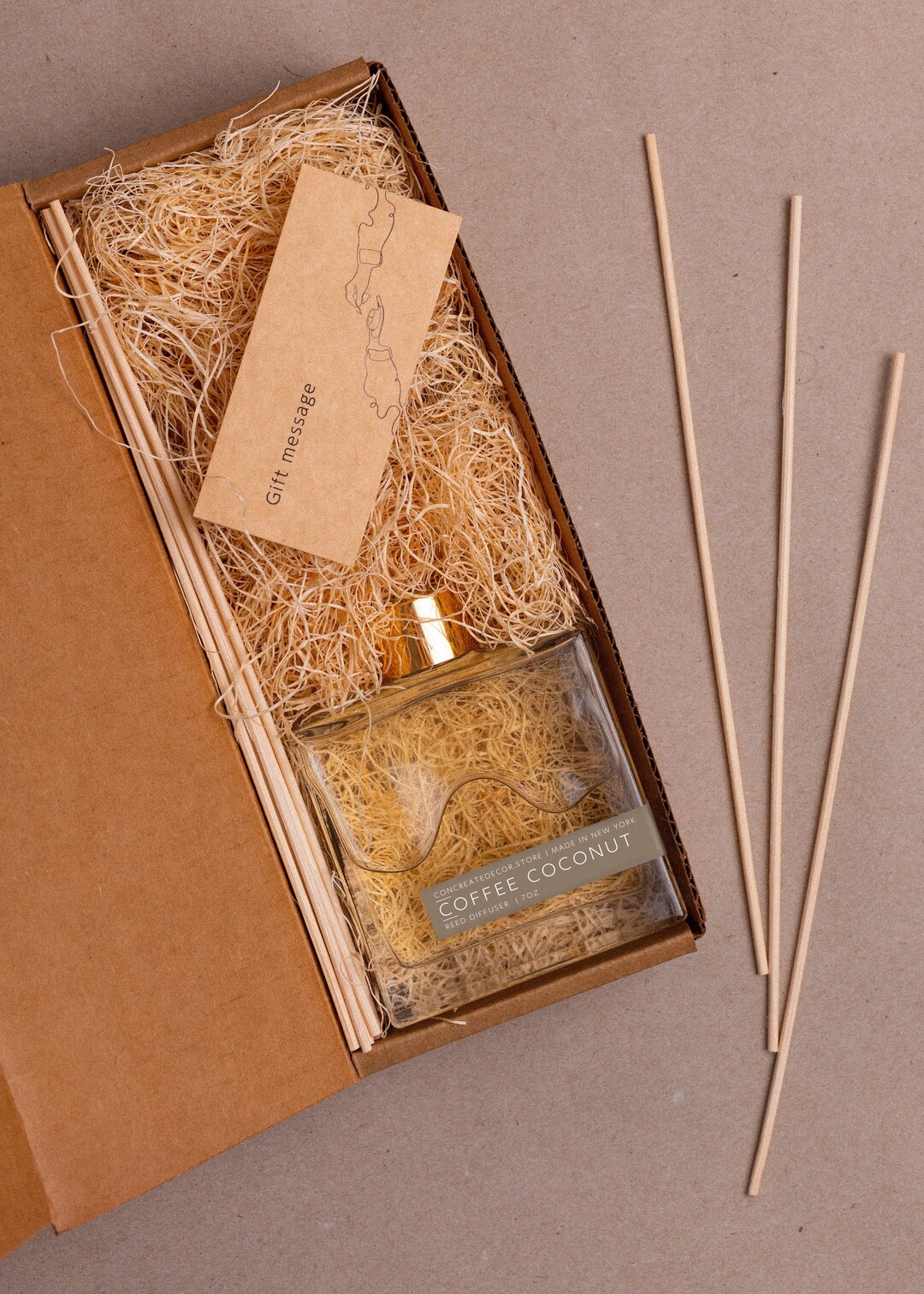 Coffee Coconut | Reed Diffuser | Handmade in New York | 7oz | Home ...