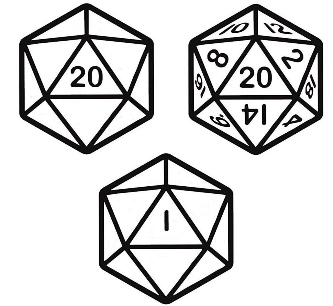 D20 Dice Inspired Vinyl Decal - Etsy