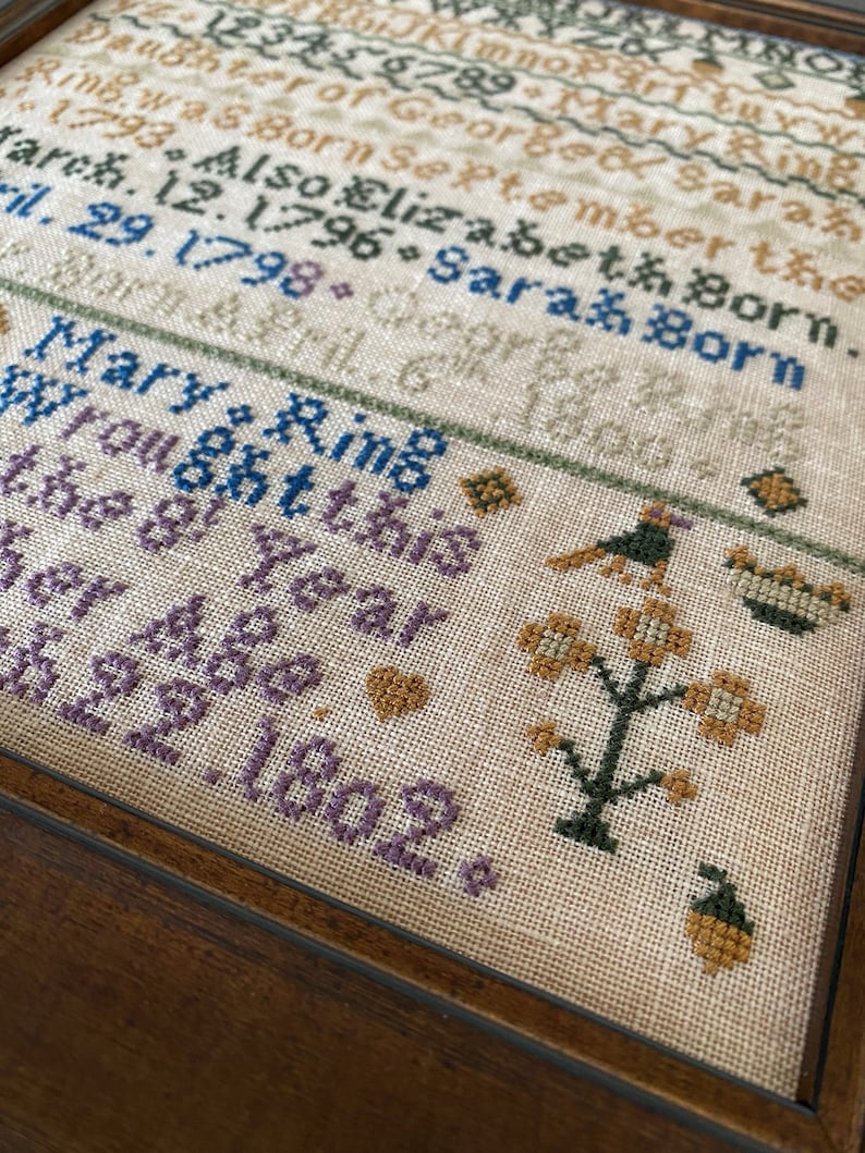 Mary Ring 1802 A Reproduction Antique Sampler Pattern - Etsy