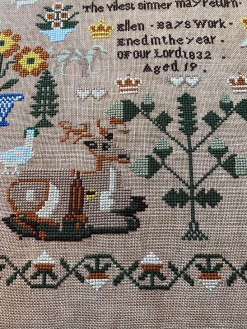 Ellen Bay 1832 A Reproduction Antique Sampler Pattern - Etsy