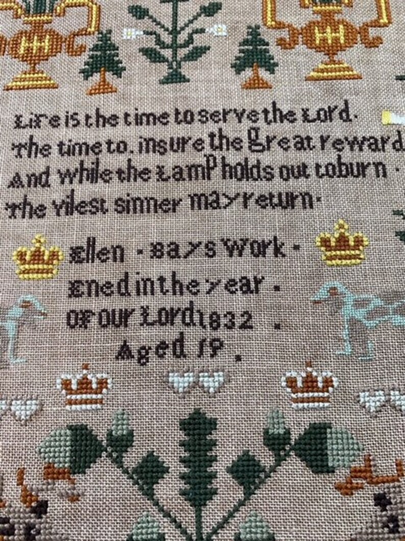 Ellen Bay 1832 A Reproduction Antique Sampler Pattern - Etsy