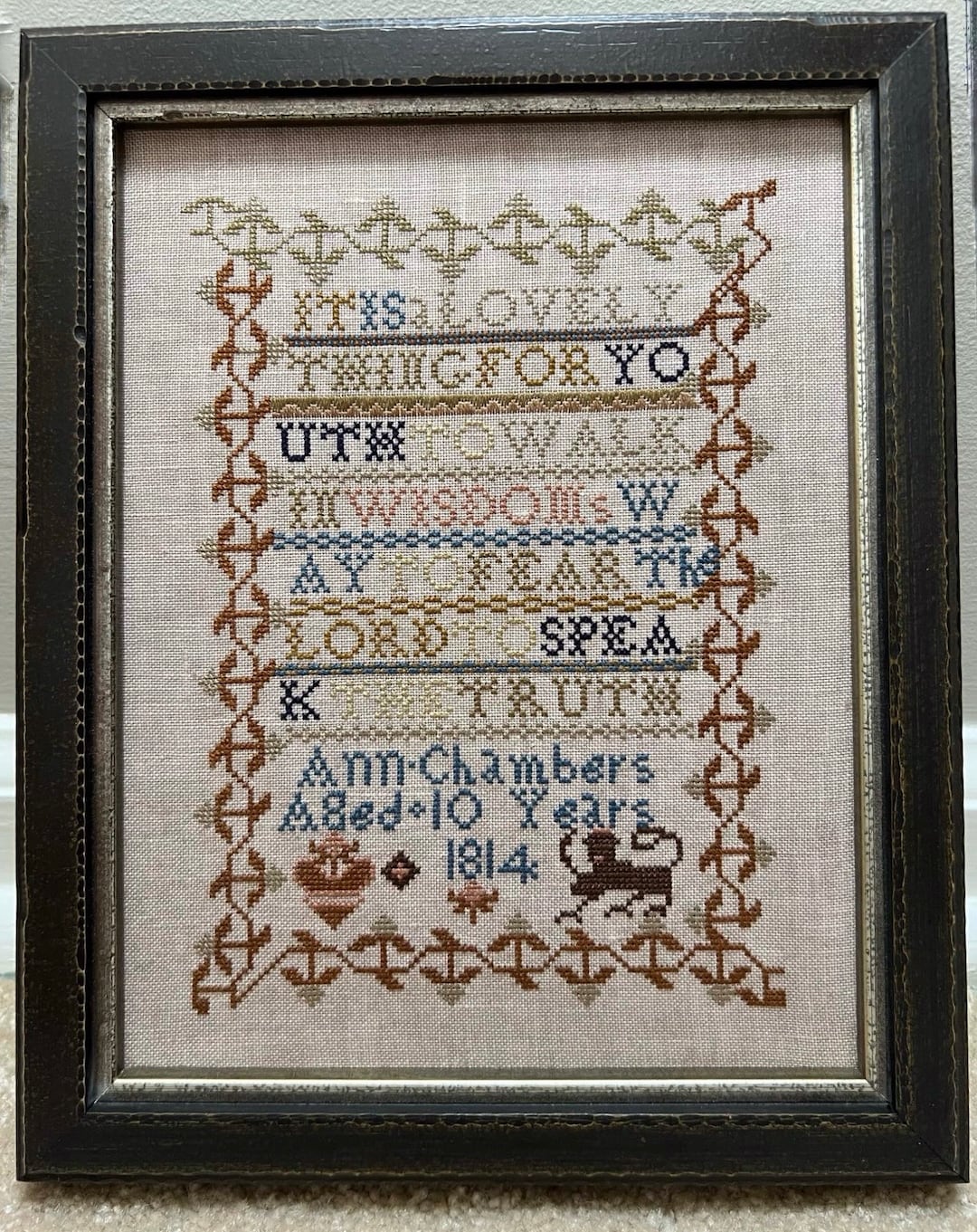 Ann Chambers 1814 A Reproduction Antique Sampler Pattern - Etsy